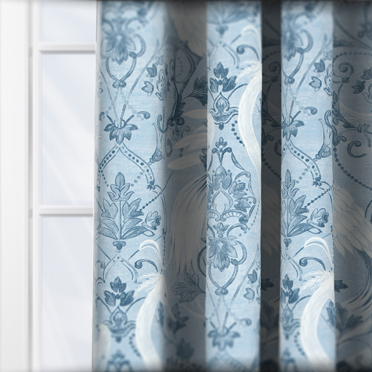 Laura Ashley Tregaron Midnight Blue Curtain | Blinds Direct