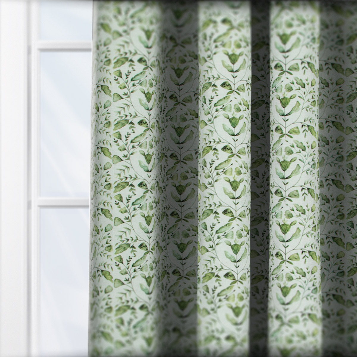 Voyage Juna Sage Curtain | Blinds Direct