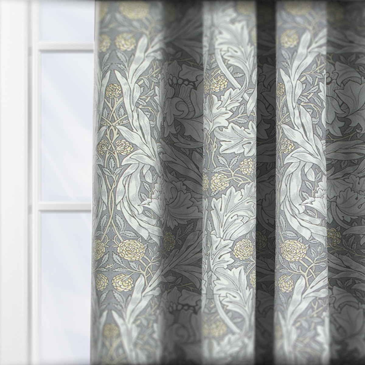 William Morris At Home African Marigold Limestone Curtain | Blinds Direct
