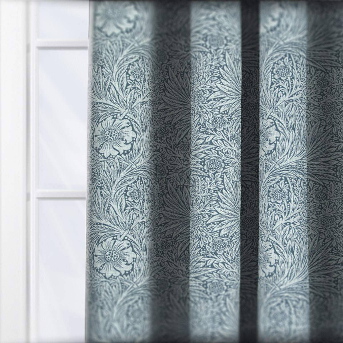 William Morris At Home Marigold Woven Woad Curtain | Blinds Direct
