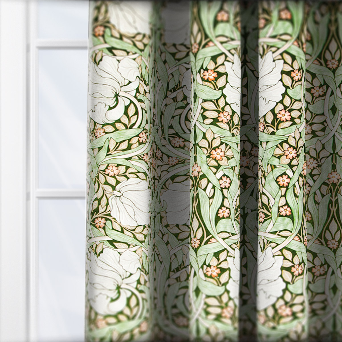William Morris At Home Pimpernel Velvet Nettle Curtain | Blinds Direct