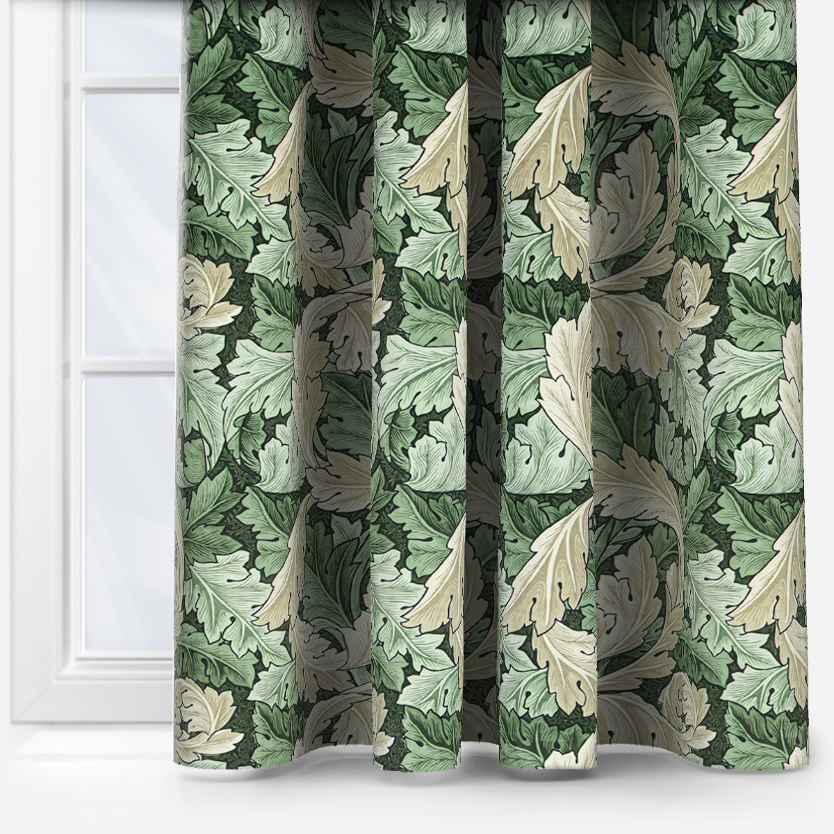 William Morris At Home Acanthus Velvet Nettle Curtain | Blinds Direct