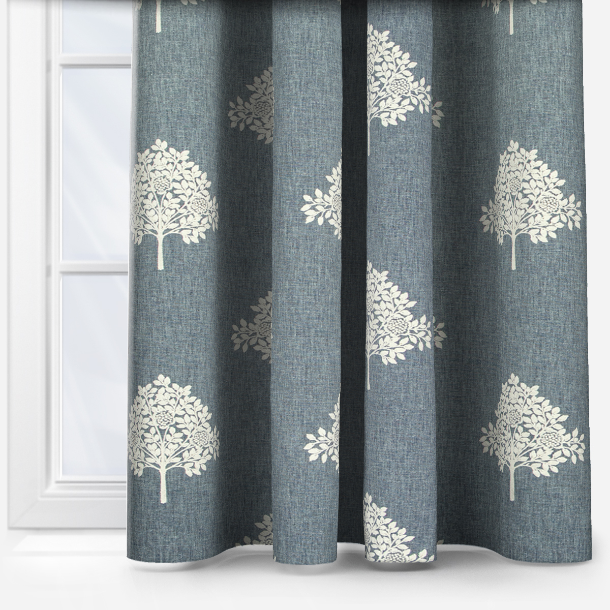 William Morris At Home Marigold Tree Embroidery Woad Curtain | Blinds ...