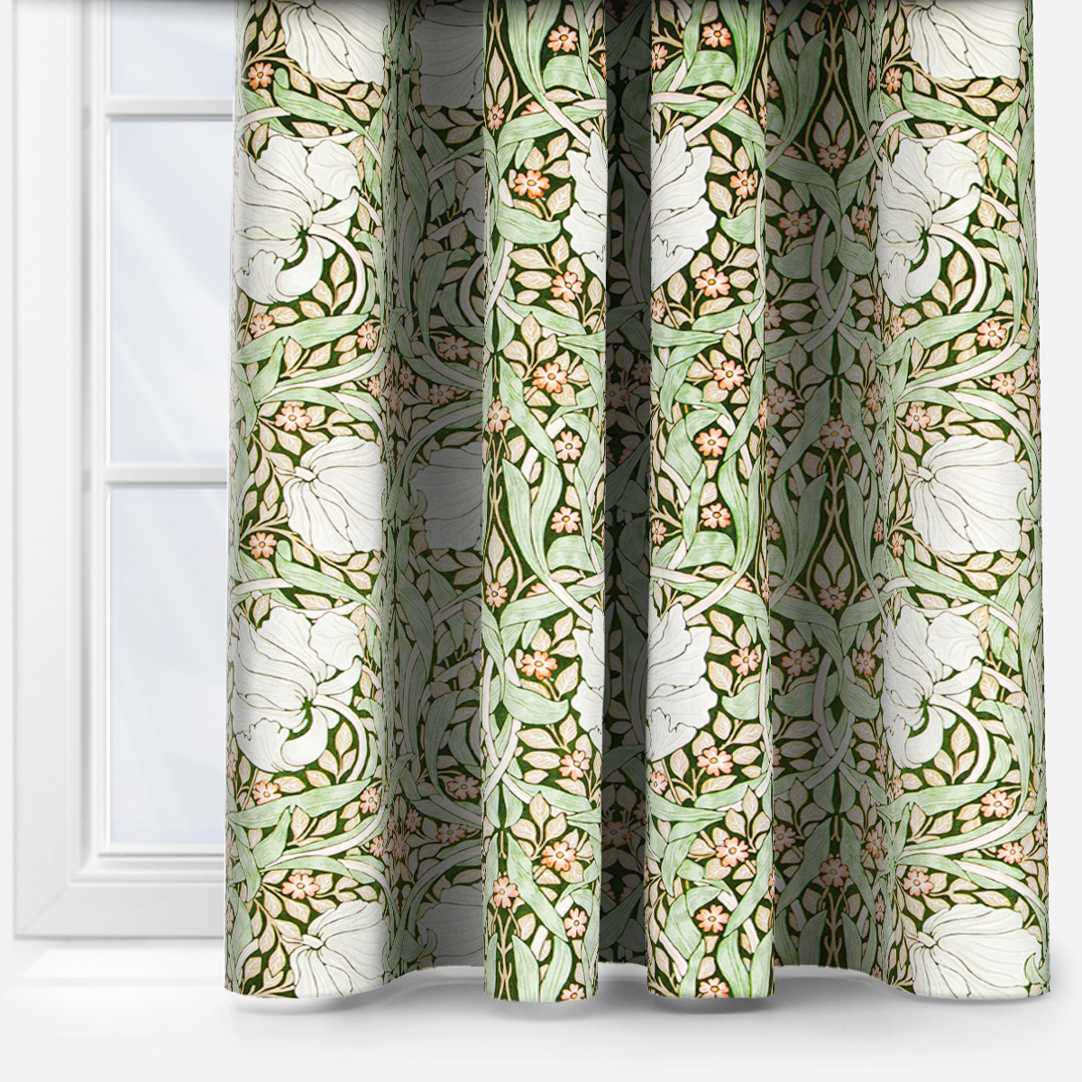 William Morris At Home Pimpernel Velvet Nettle Curtain | Blinds Direct