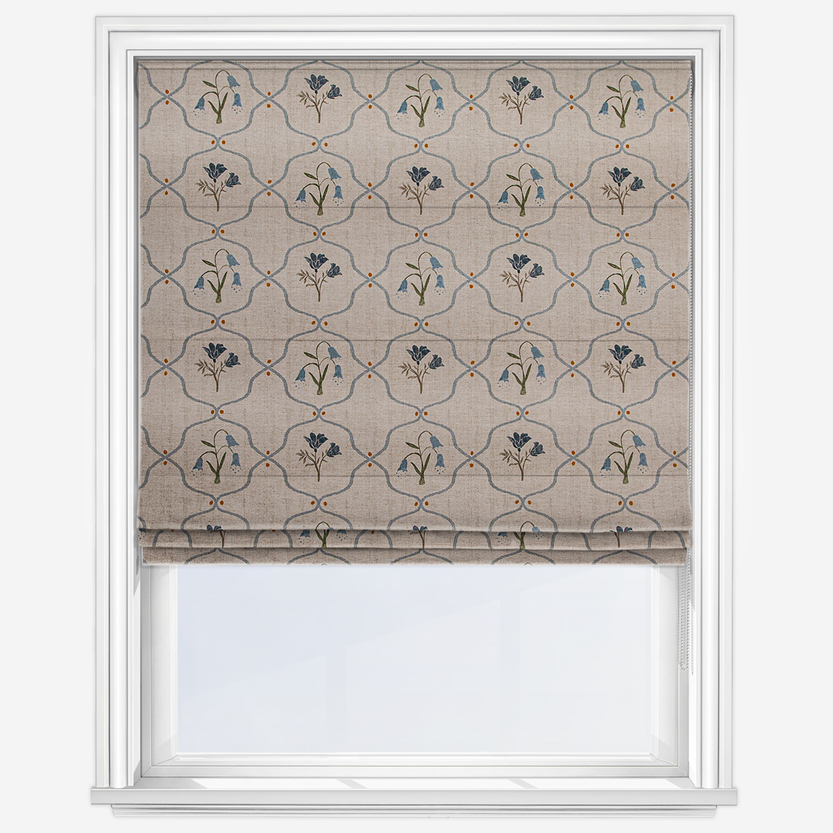 Emily Bond Margot Steel Blue Roman Blind | Blinds Direct