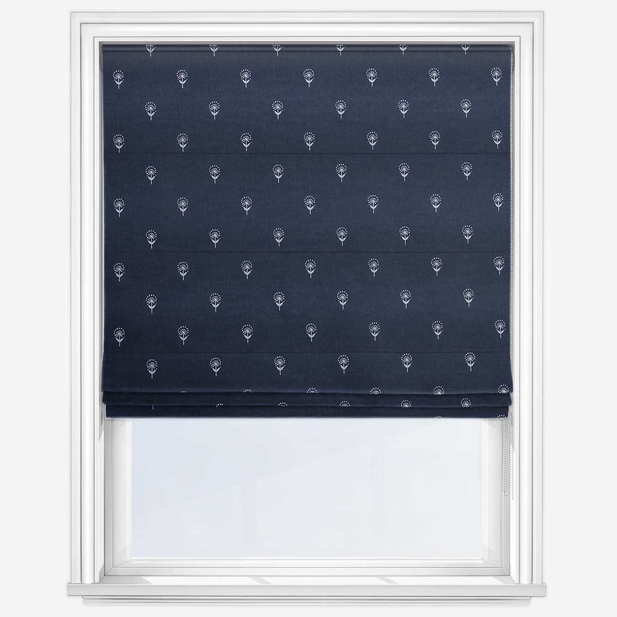 Emily Bond Wild Thyme Indigo Roman Blind | Blinds Direct