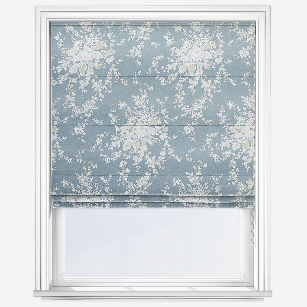 Shabby Chic by Rachel Ashwell Garden Floral Dusky Blue Roman Blind ...