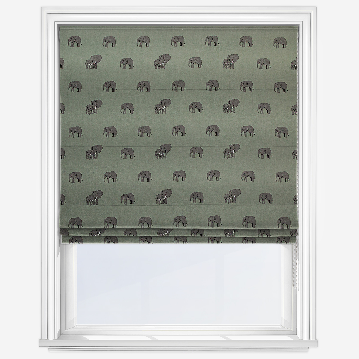 Sophie Allport Elephant Sage Roman Blind | Blinds Direct