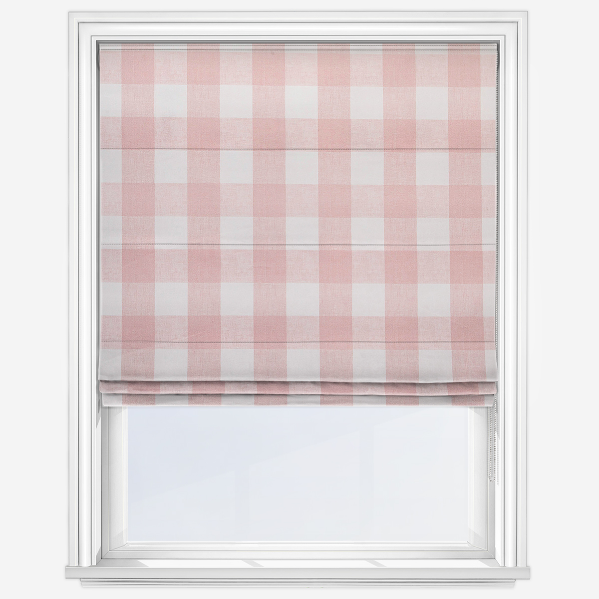 Sophie Allport Gingham Pink Roman Blind | Blinds Direct