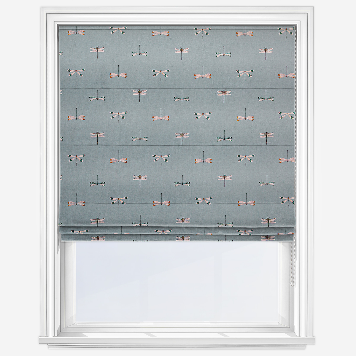 Sophie Allport Water Colour Dragonfly Blue Roman Blind | Blinds Direct