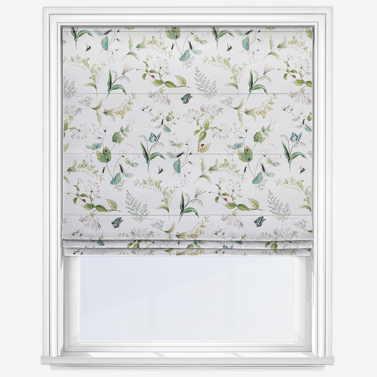 Sophie Allport Wild Floral White Roman Blind | Blinds Direct