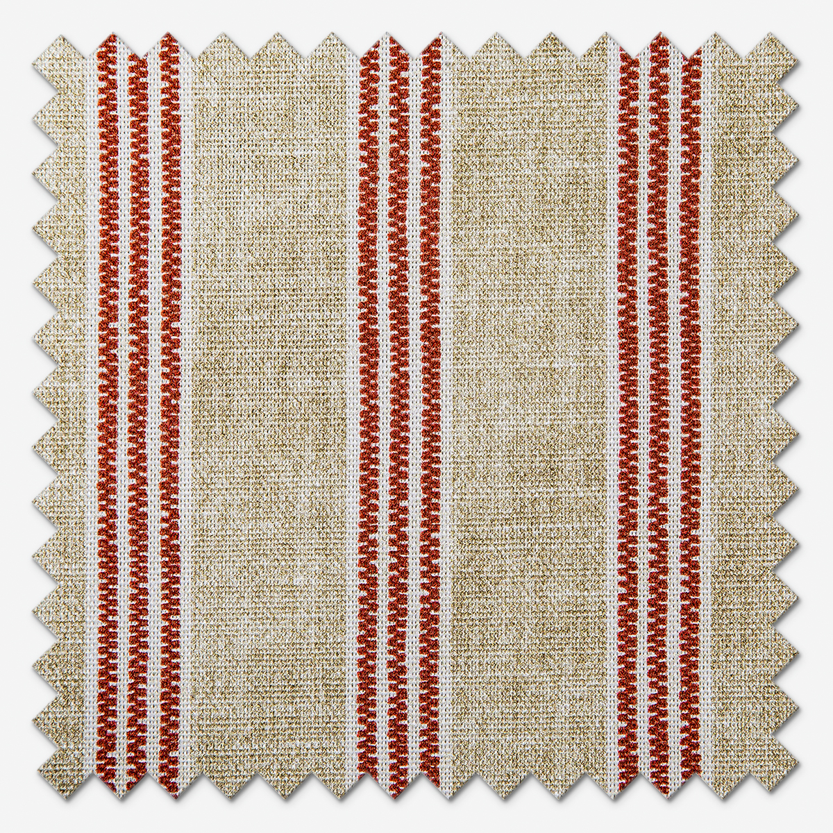 Emily Bond George Stripe Print Red Roman Blind | Blinds Direct
