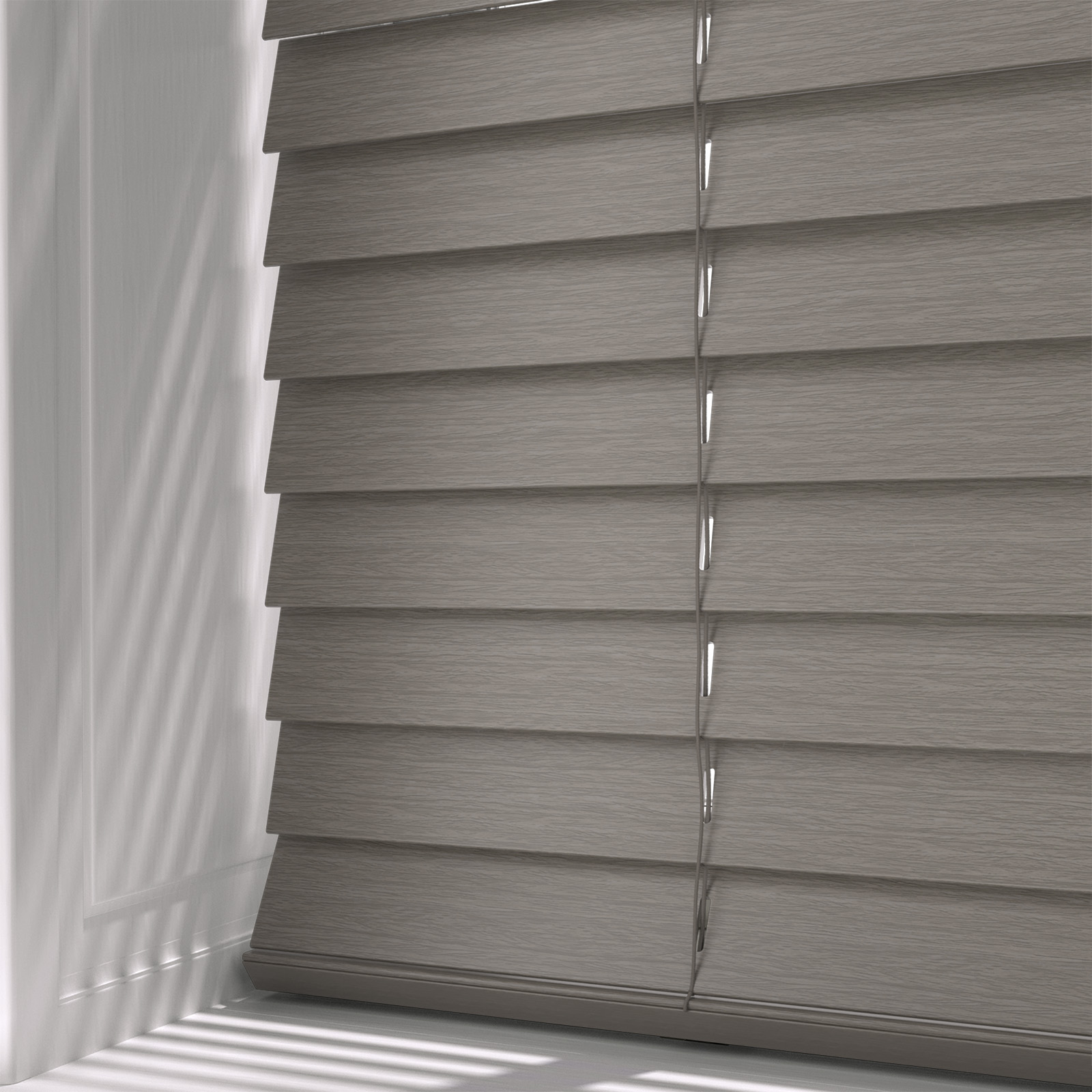 Aspect Graphite Grey Faux Wood Venetian Blind | Blinds Direct