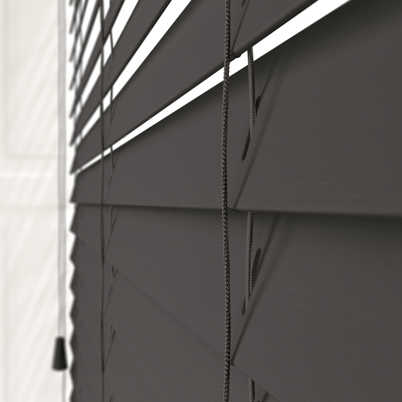 Hikari Bamboo Ember Grey Wooden Venetian Blind | Blinds Direct