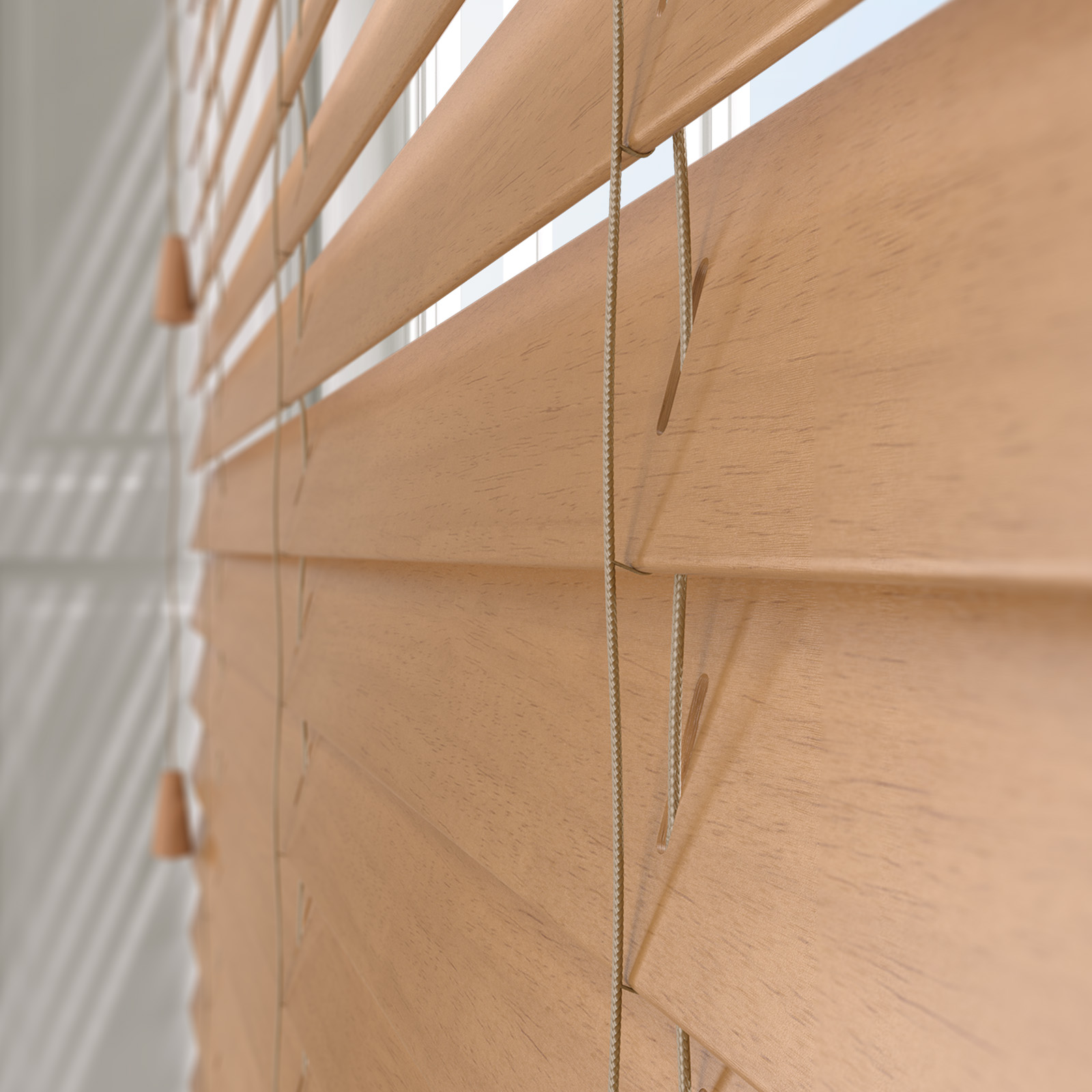 Opulence Light Oak Wooden Venetian Blind | Blinds Direct