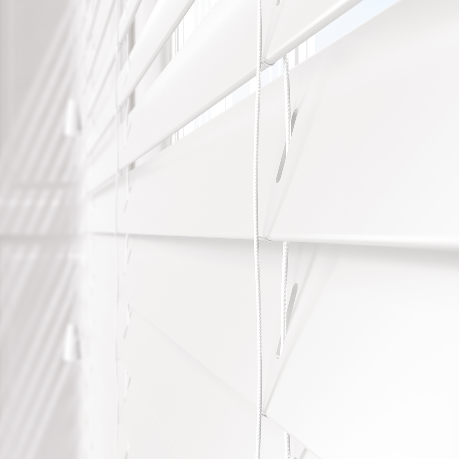 WoodLux Bright White Faux Wood Venetian Blind | Blinds Direct