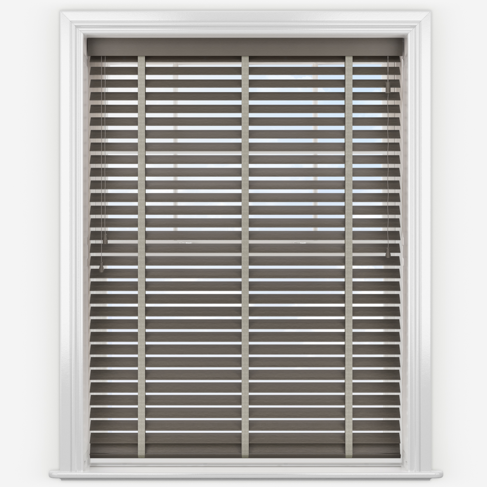 Aspect Graphite Grey with Light Grey Tapes Faux Wood Venetian Blind ...