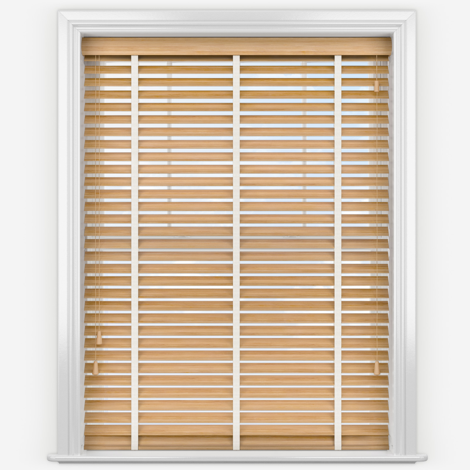 Hikari Bamboo Natural with White Tapes Wooden Venetian Blind | Blinds ...