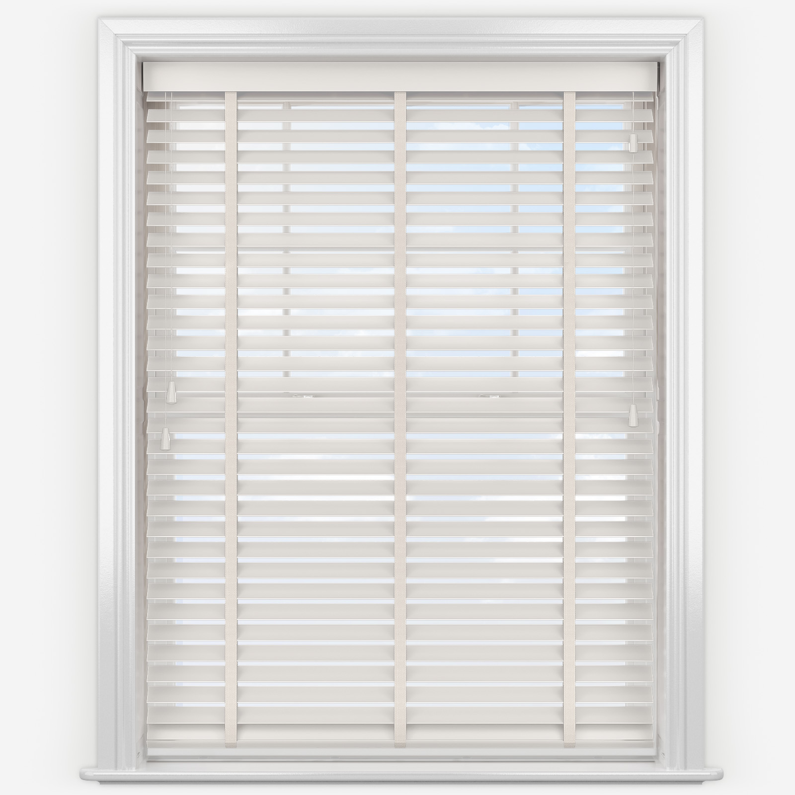 WoodLux Alabaster with Tapes Faux Wood Venetian Blind | Blinds Direct