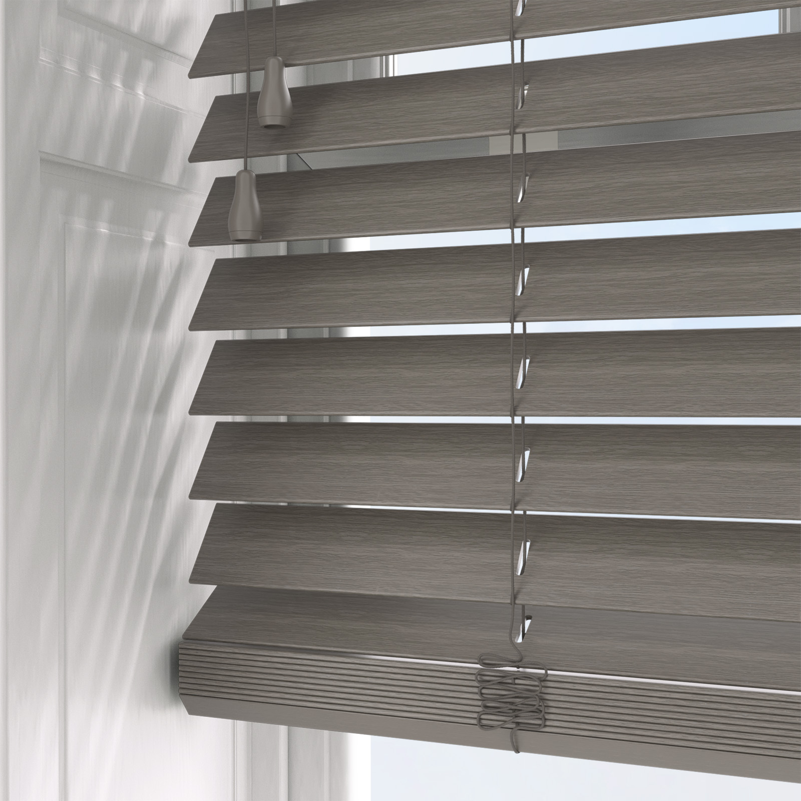 Aspect Graphite Grey Faux Wood Venetian Blind | Blinds Direct