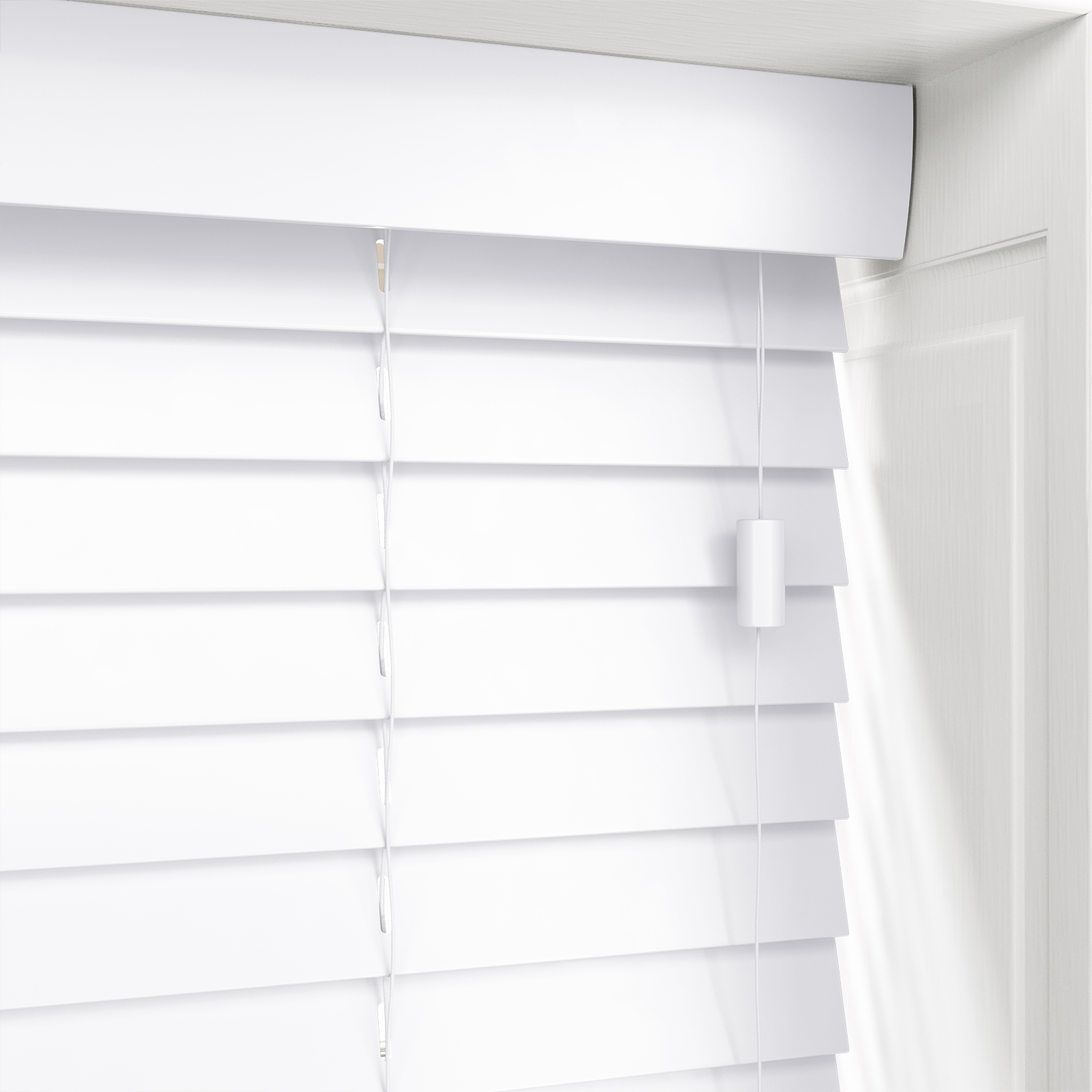 WoodLux Ultra White Faux Wood Venetian Blind | Blinds Direct
