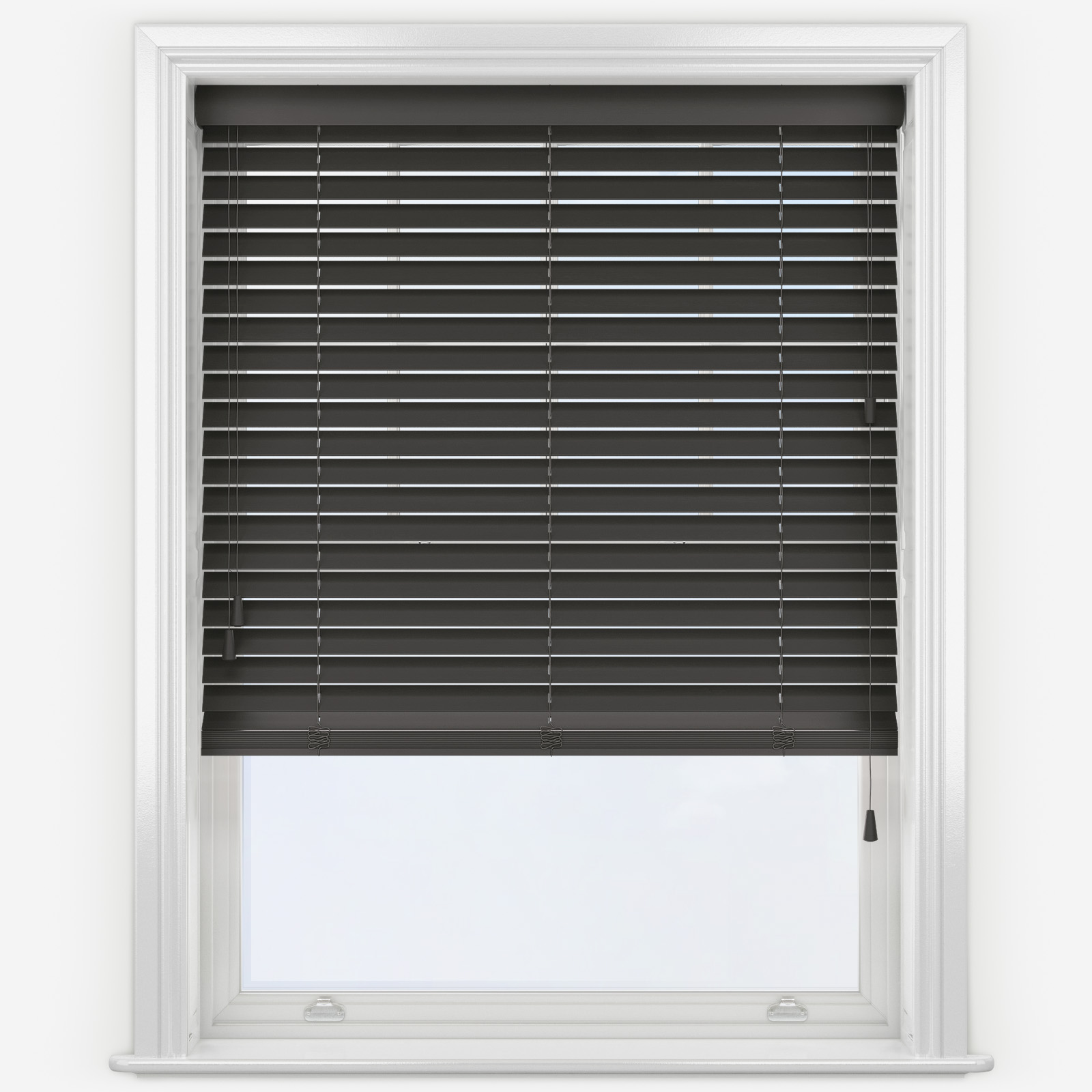 Hikari Bamboo Ember Grey Wooden Venetian Blind | Blinds Direct