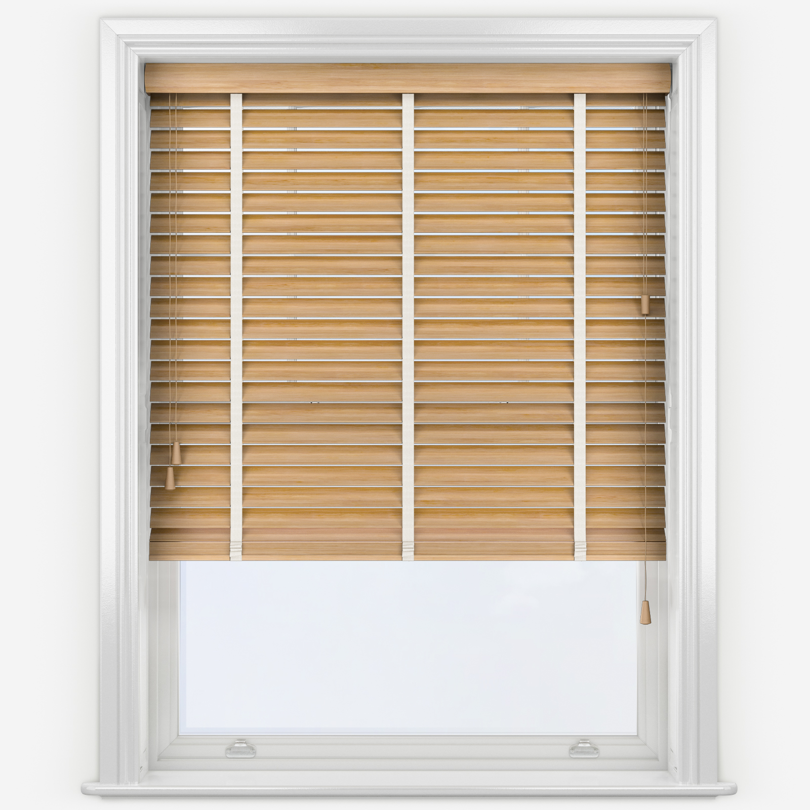 Hikari Bamboo Natural with White Tapes Wooden Venetian Blind | Blinds ...