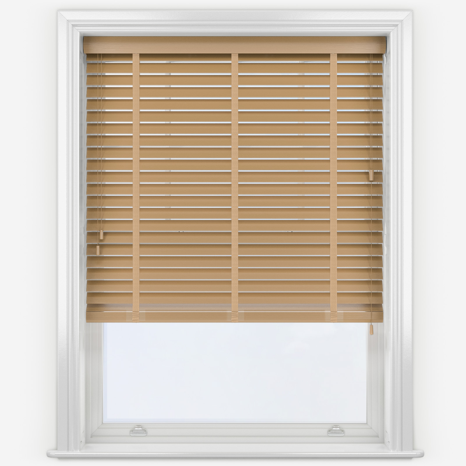 WoodLux Elegant Oak with Tapes Faux Wood Venetian Blind | Blinds Direct