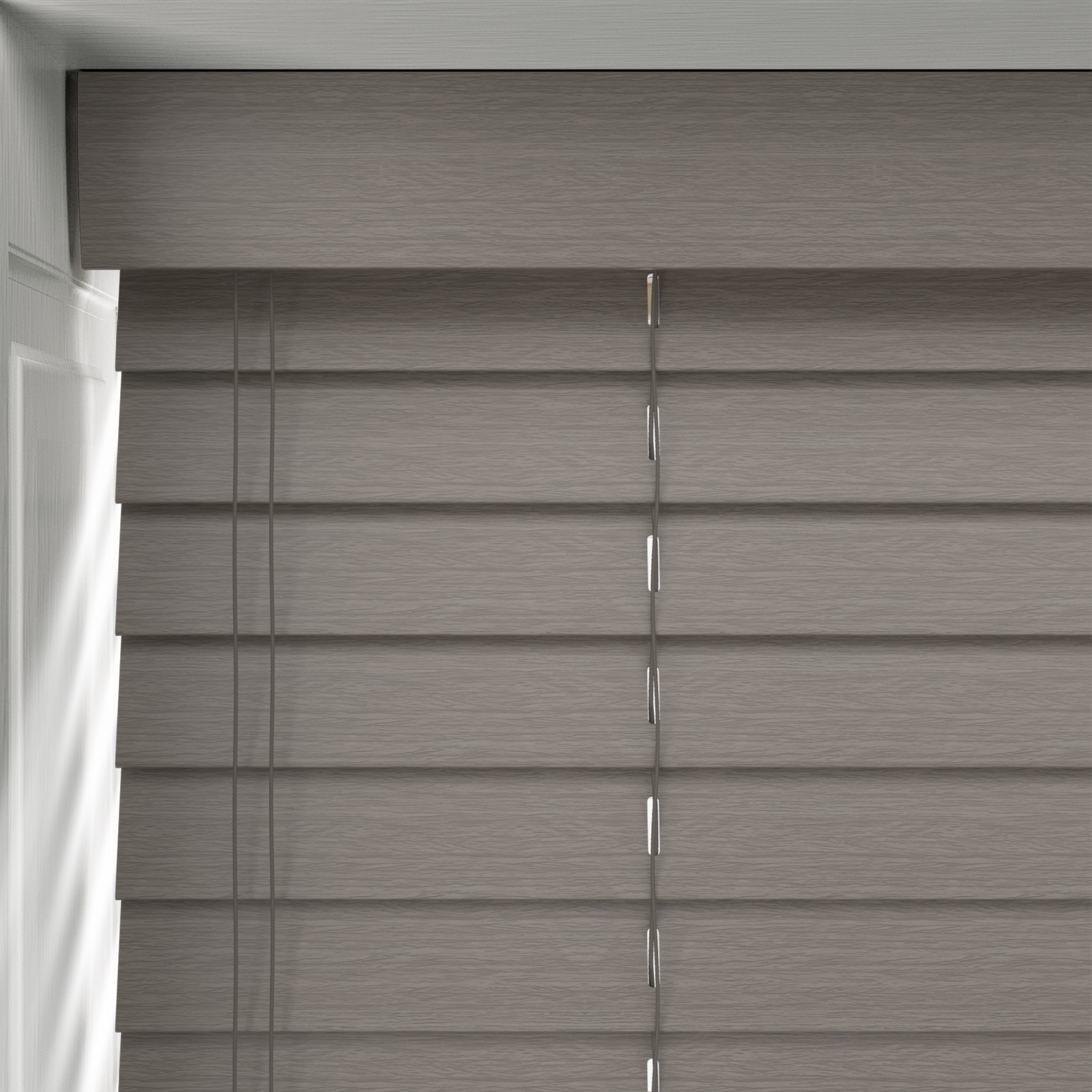 Aspect Graphite Grey Faux Wood Venetian Blind | Blinds Direct