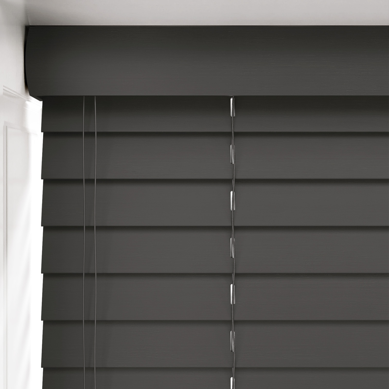 Hikari Bamboo Ember Grey Wooden Venetian Blind | Blinds Direct