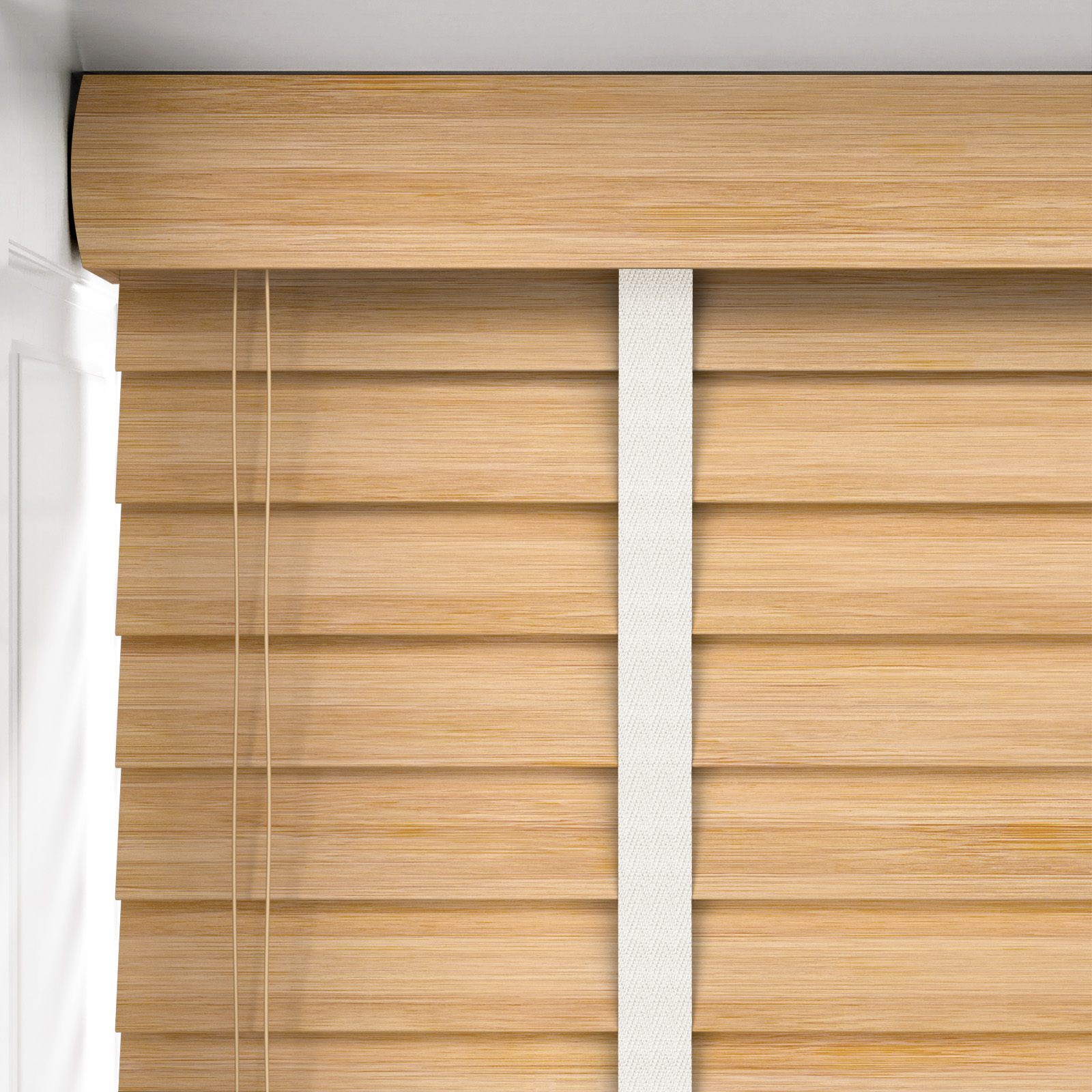 Hikari Bamboo Natural with White Tapes Wooden Venetian Blind | Blinds ...