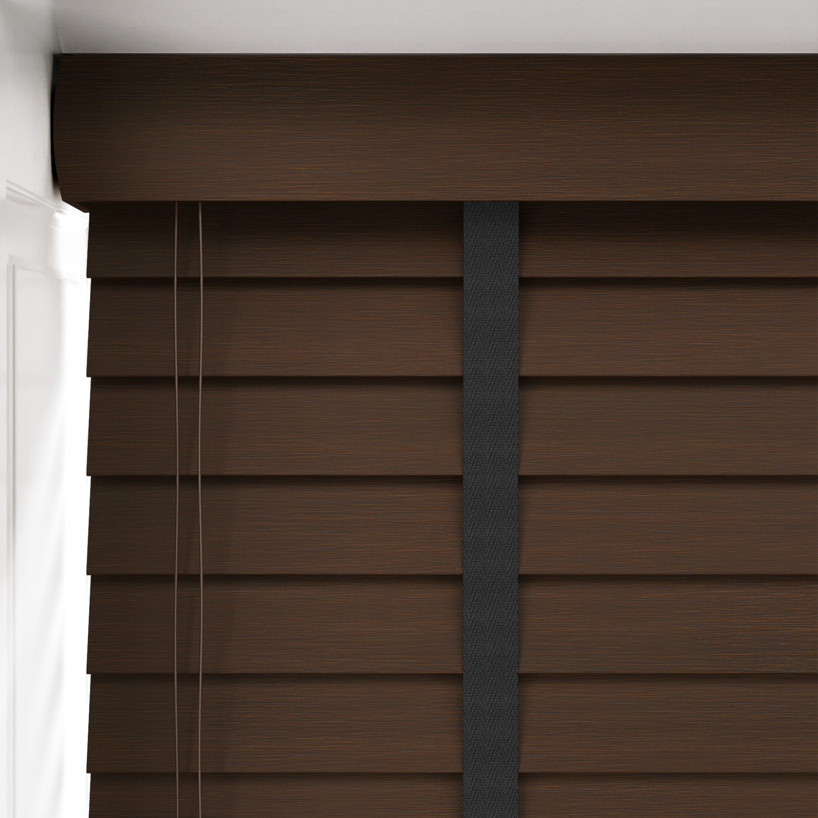 Hikari Bamboo Red Wood with Black Tapes Wooden Venetian Blind | Blinds ...