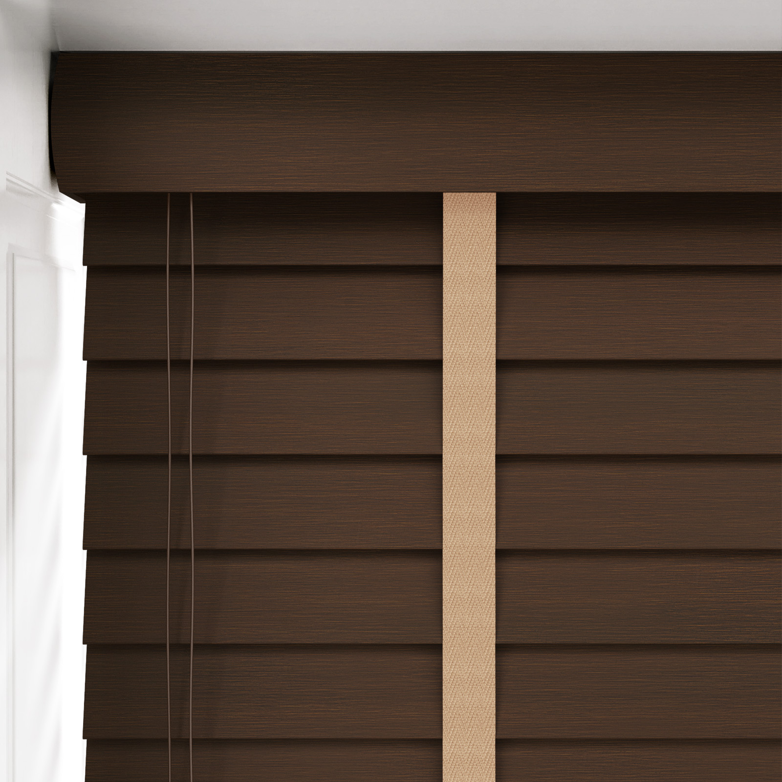 Hikari Bamboo Red Wood with Mocha Tapes Wooden Venetian Blind | Blinds ...