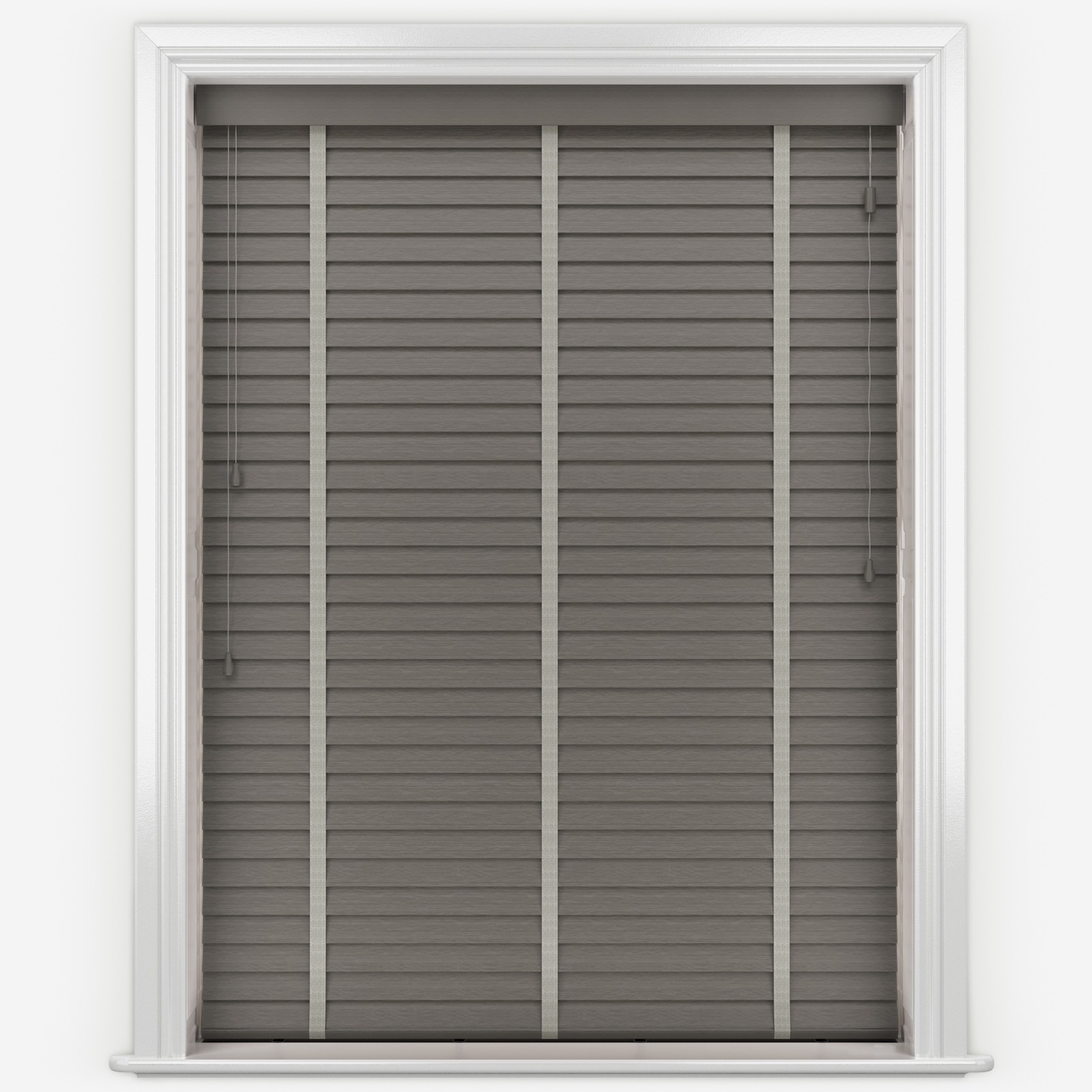 Aspect Graphite Grey with Light Grey Tapes Faux Wood Venetian Blind ...