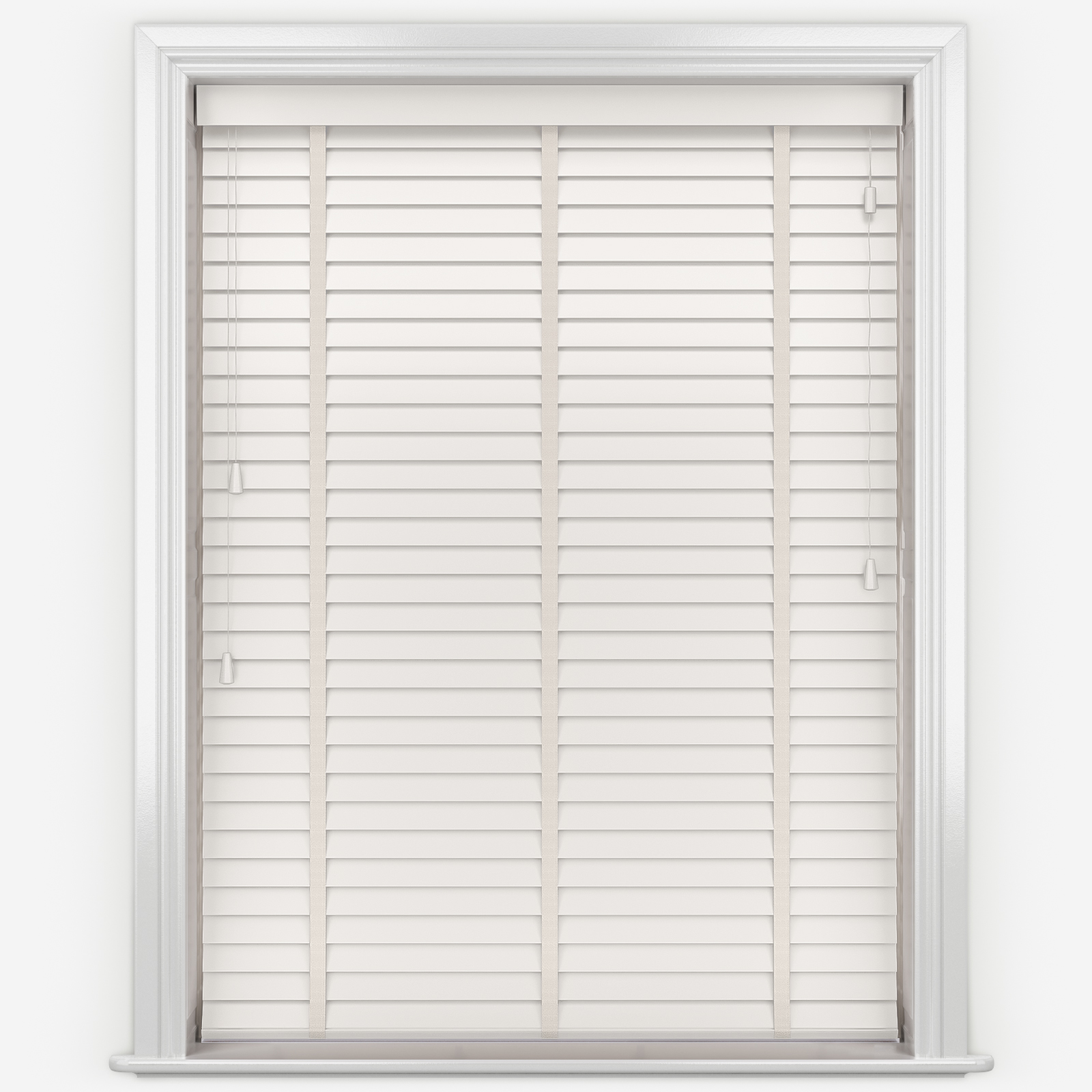 WoodLux Alabaster with Tapes Faux Wood Venetian Blind | Blinds Direct