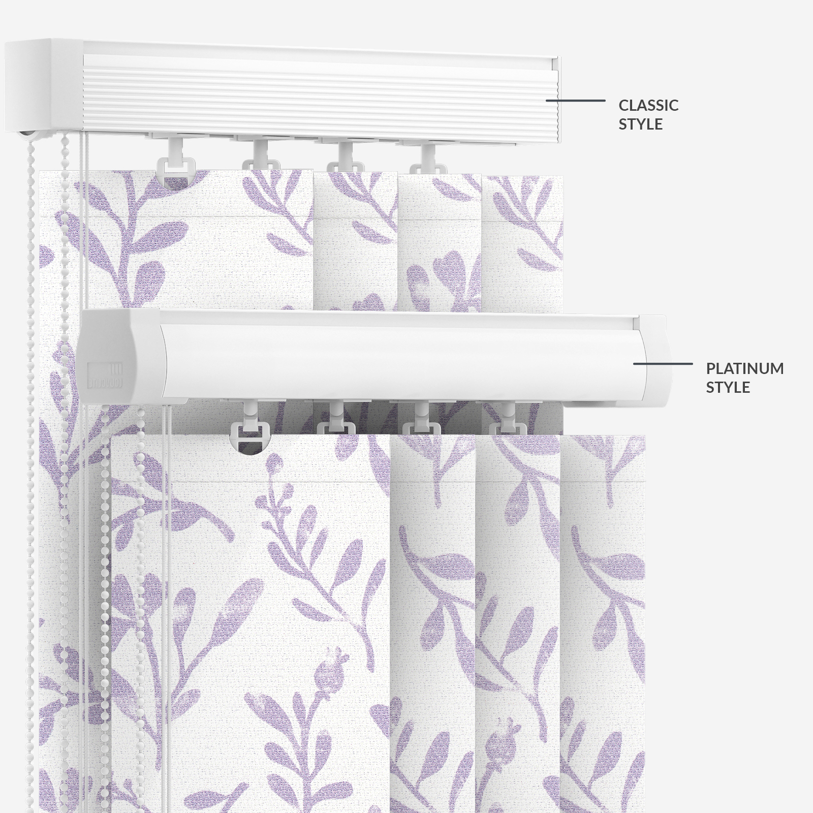 Sprigs Lilac Vertical Blind | Blinds Direct