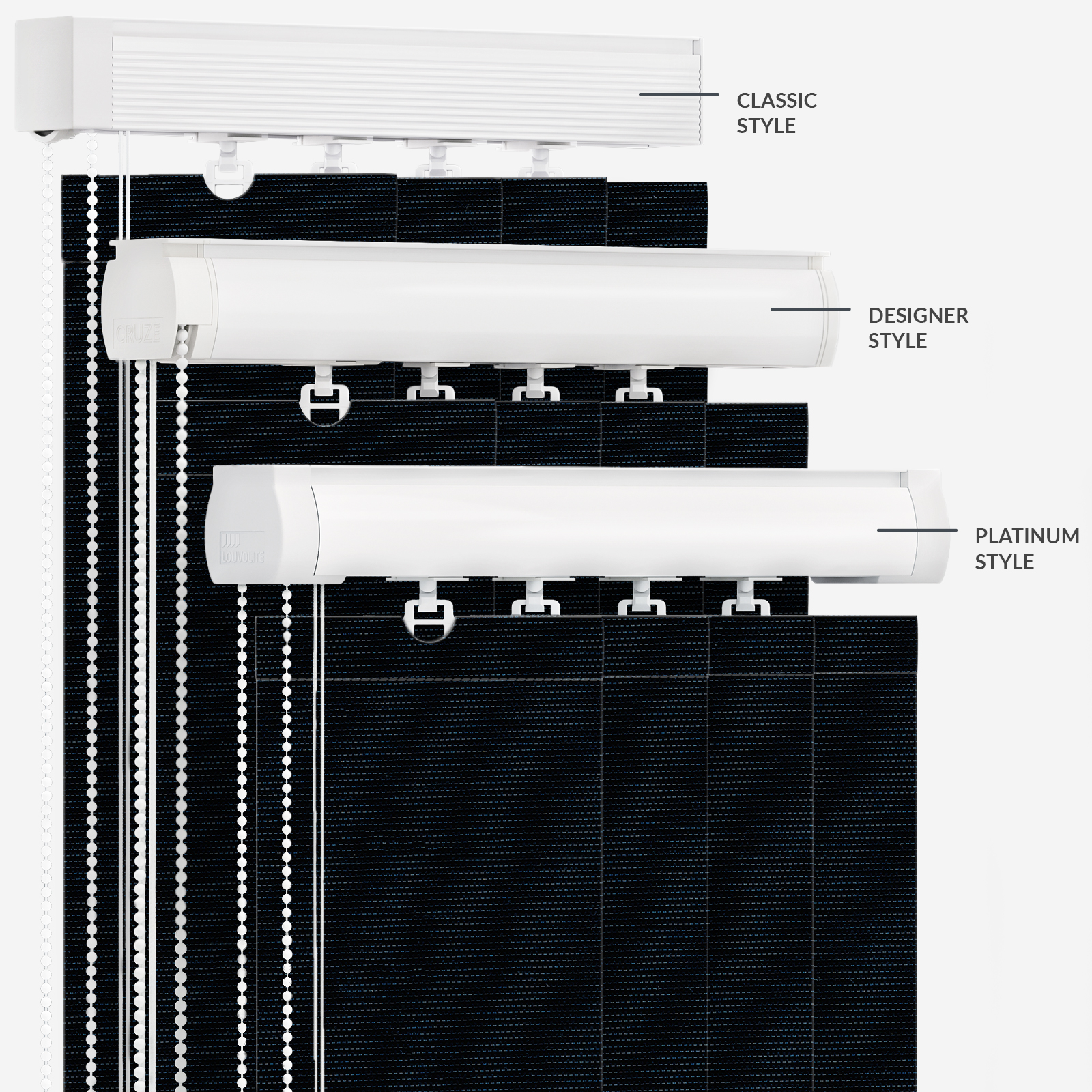AquaLuxe Black Vertical Blind | Blinds Direct