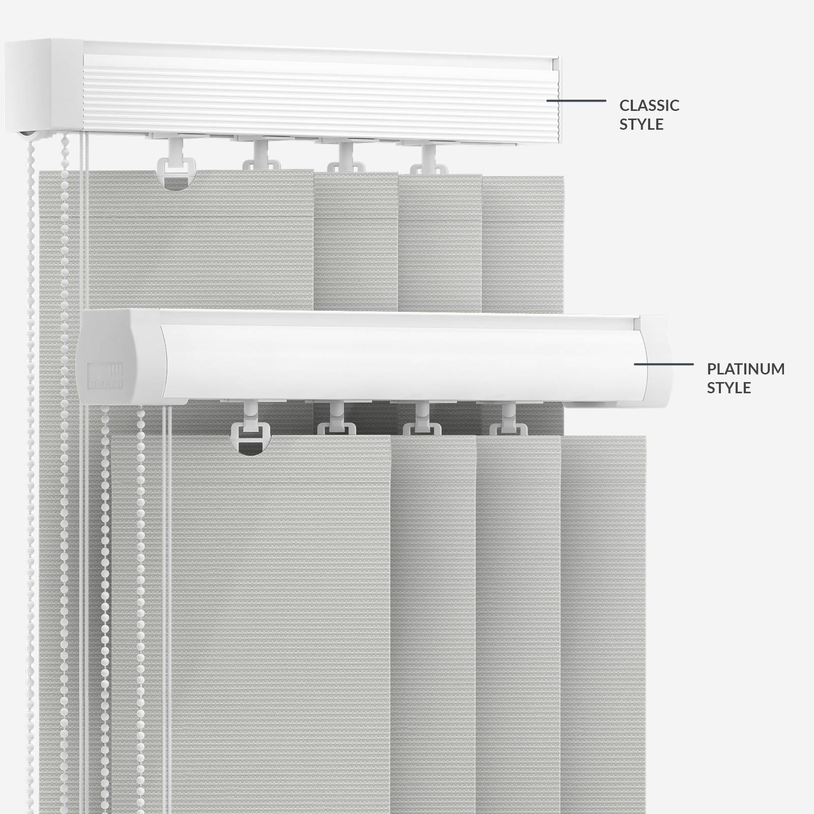 AquaLuxe Grey Vertical Blind | Blinds Direct