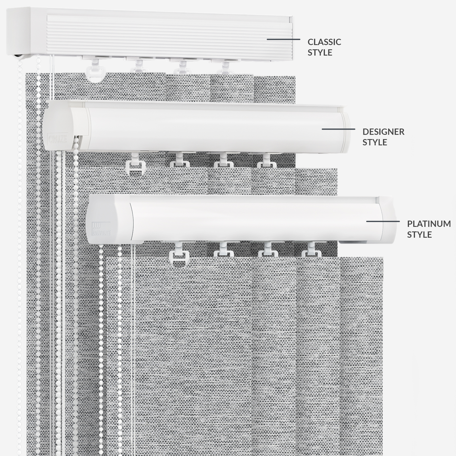 Oxford Blackout Grey Marble Vertical Blind | Blinds Direct