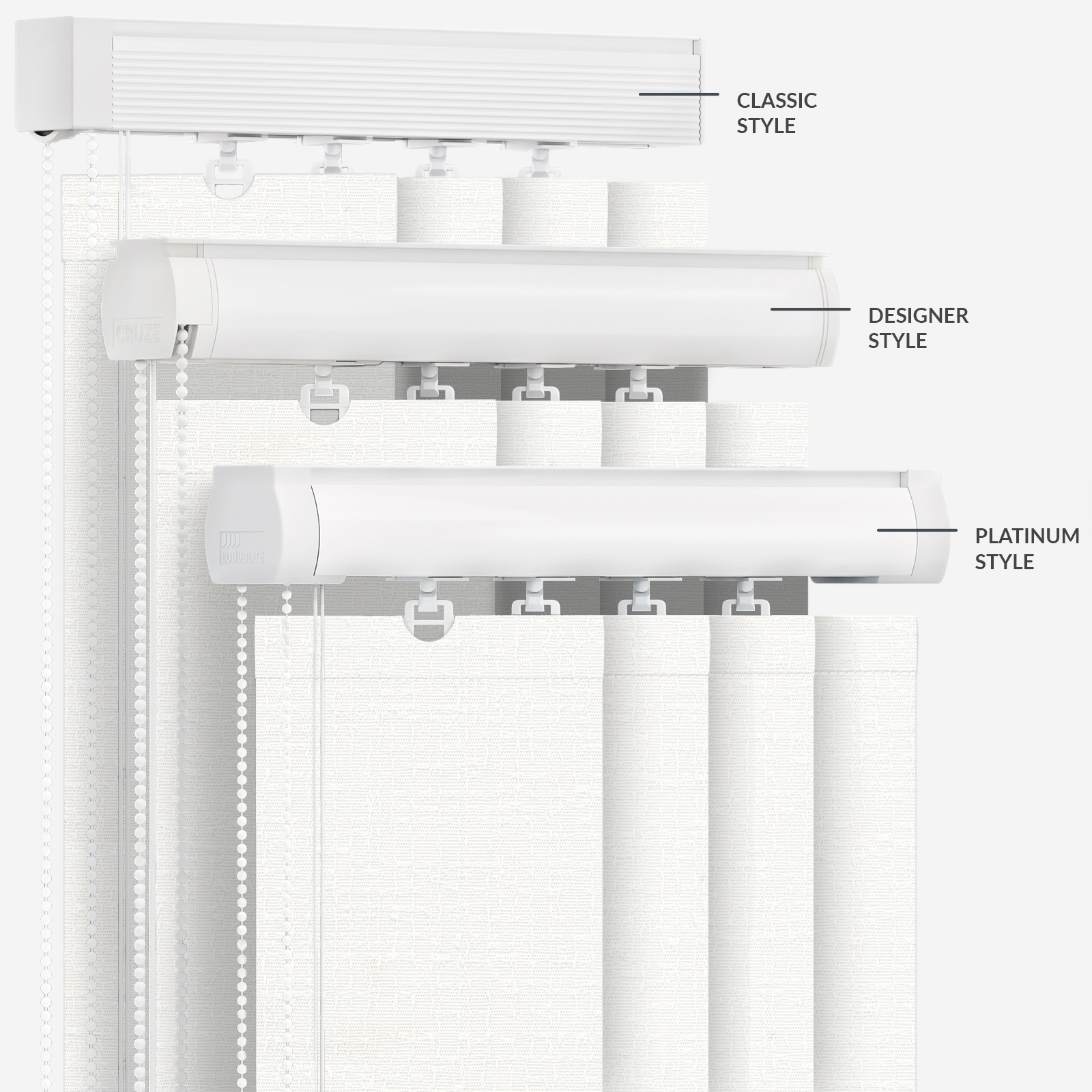 Sirocco White Vertical Blind | Blinds Direct