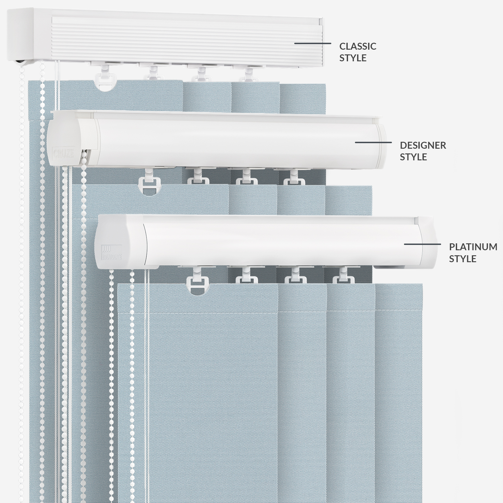 Supreme Blackout Duck Egg Vertical Blind | Blinds Direct