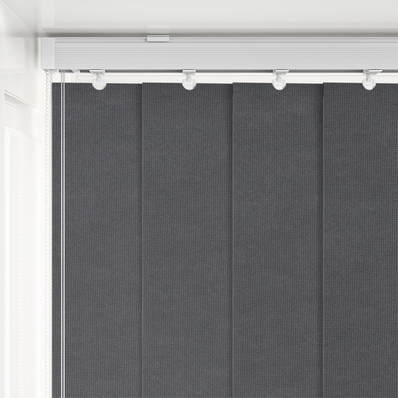 Dapple SPC Charcoal Vertical Blind | Blinds Direct