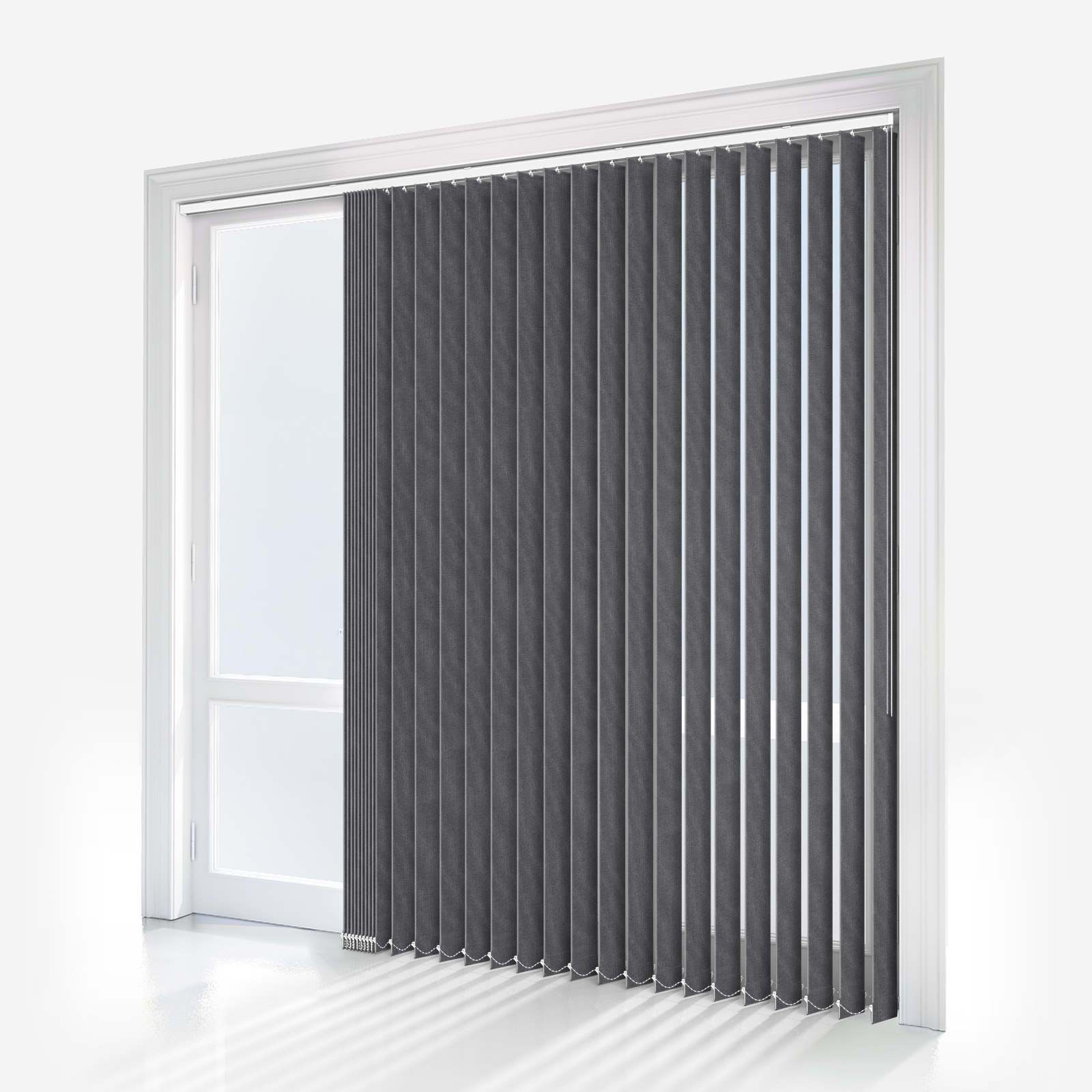 Dapple SPC Charcoal Vertical Blind | Blinds Direct