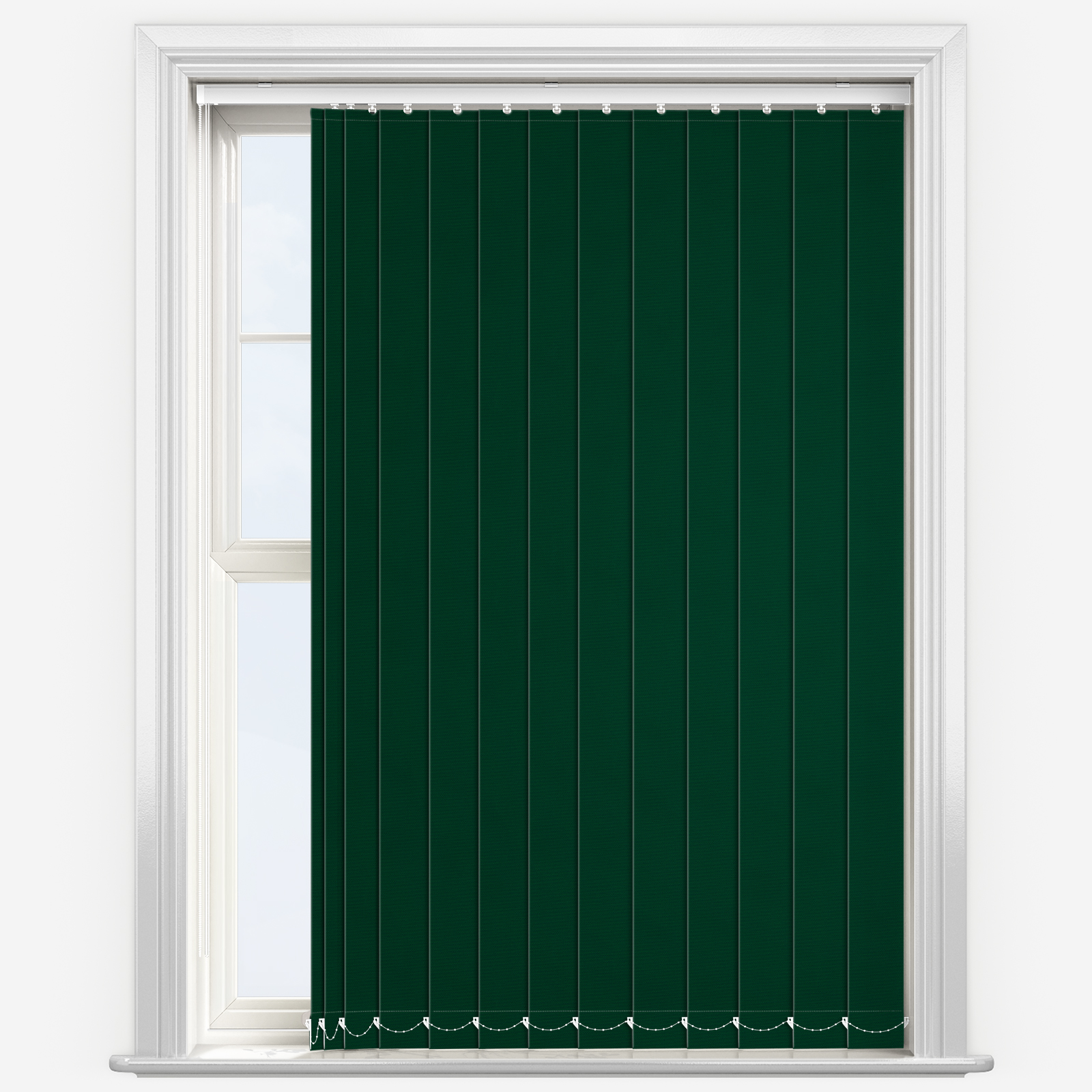 Deluxe Plain Forest Green Vertical Blind | Blinds Direct