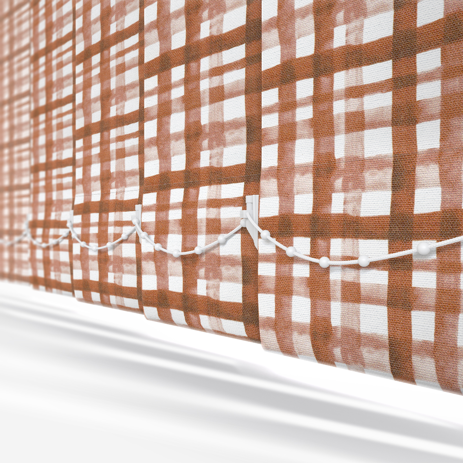 Gingham Ruby Vertical Blind Replacement Slats | Blinds Direct