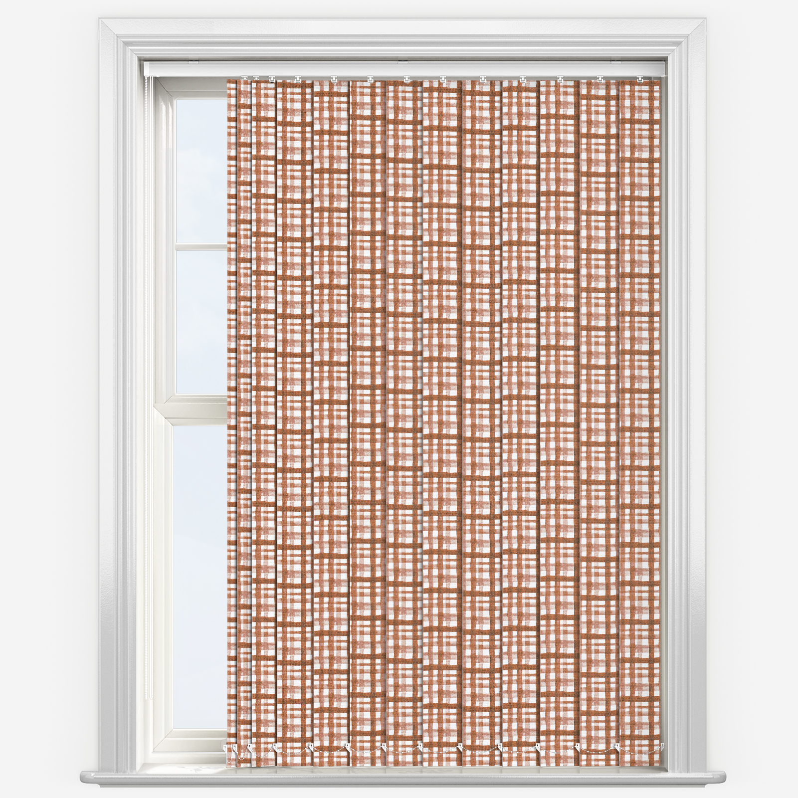 Gingham Ruby Vertical Blind Replacement Slats | Blinds Direct