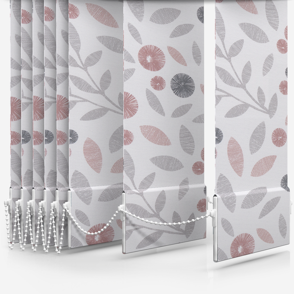 Cotton Flower Blush Vertical Blind | Blinds Direct