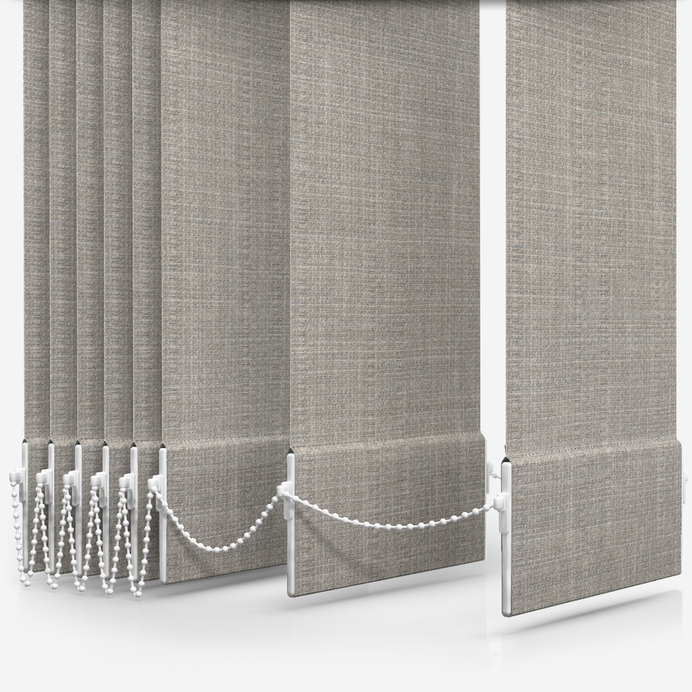 Voga Dove Grey Textured Vertical Blind | Blinds Direct