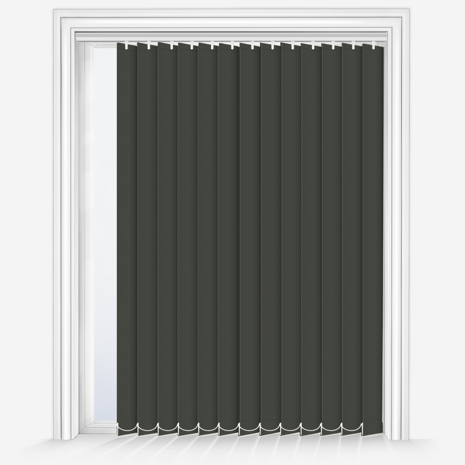 Supreme Blackout Shadow Grey Vertical Blind | Blinds Direct
