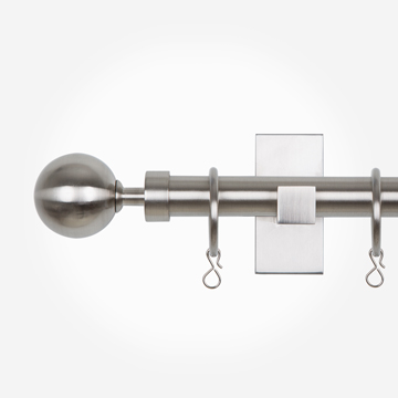 19mm Express Brushed Nickel Ball Curtain Pole | Poles Direct